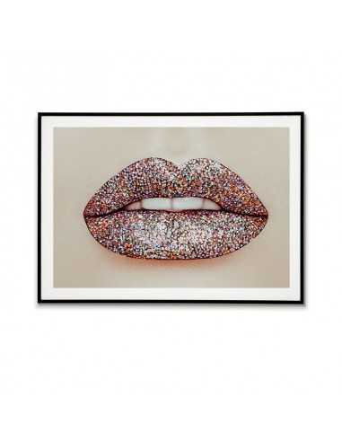 Pink Glitter Lips Wall Art | Lipstutorial.org